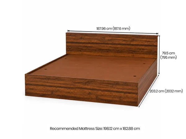Rent Rio Engineered Wood King Bed With Memory Foam King Bed Mattress ...